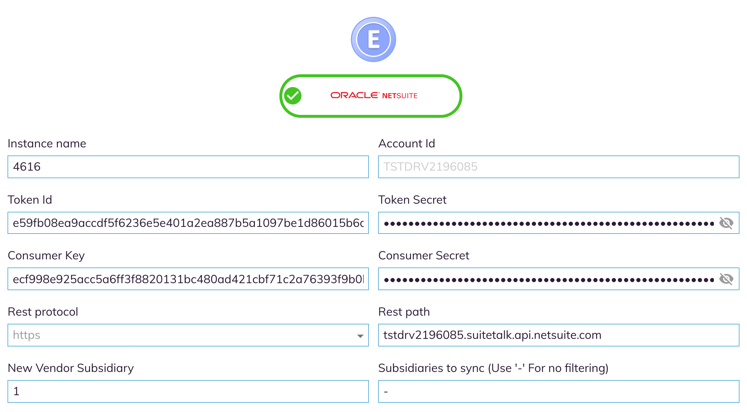 Oracle Netsuite Connection Settings Auditoria Ai
