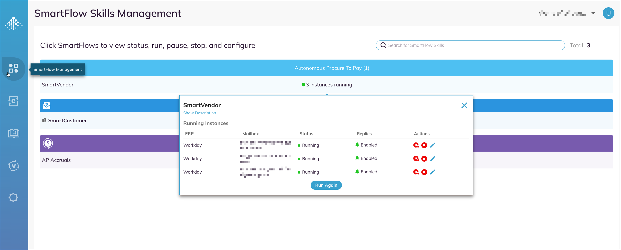 Navigating to SmartFlow Skills Management – Auditoria.ai