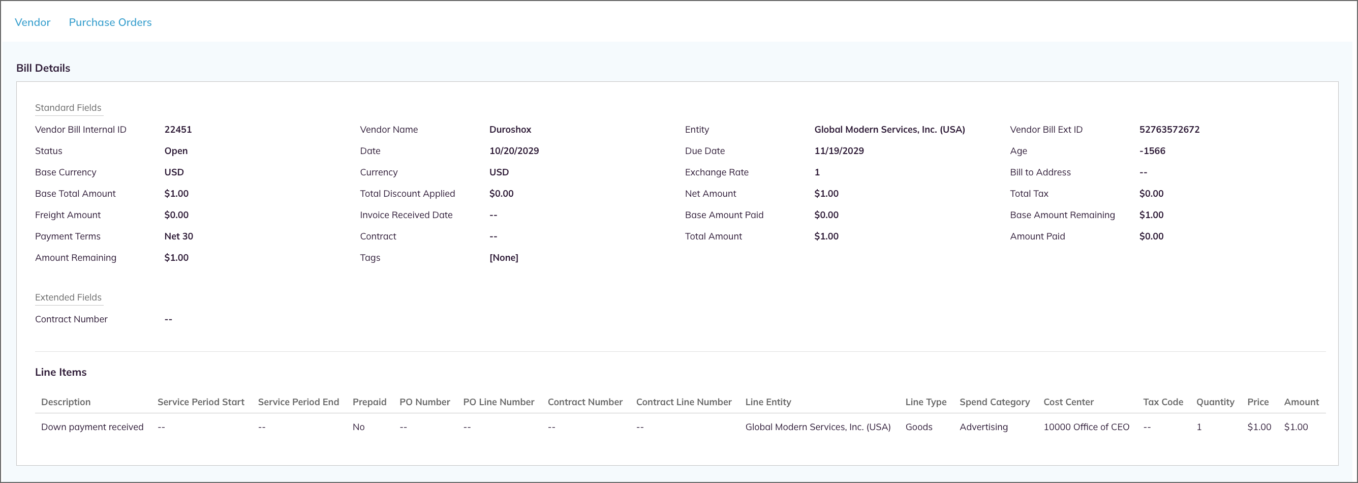 Bill Details Page – Auditoria.ai
