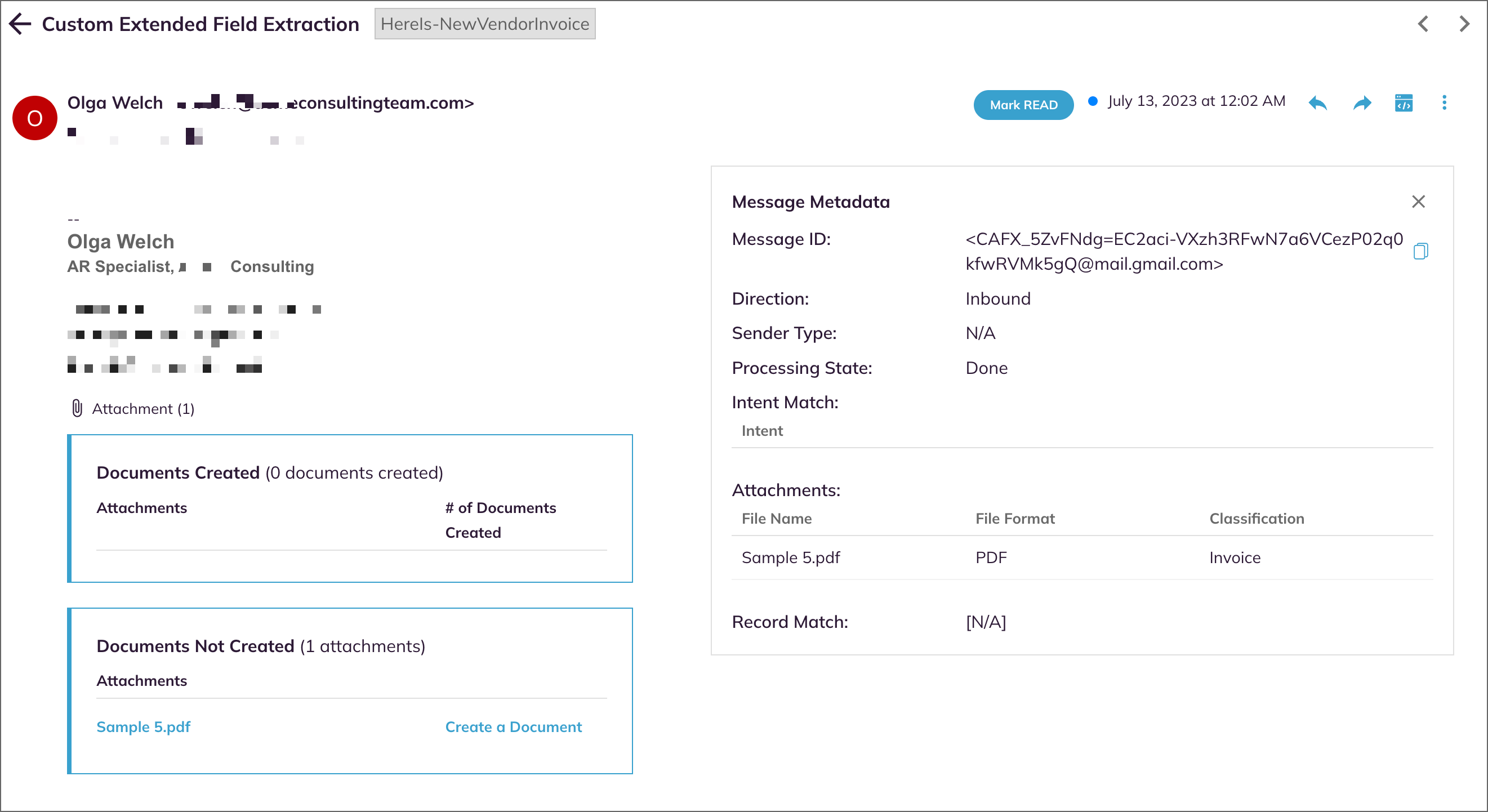 Viewing and Acting on Message Details – Auditoria.ai