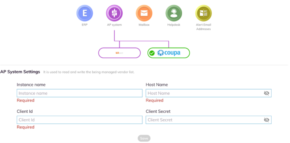 Coupa Connection Settings – Auditoria.ai
